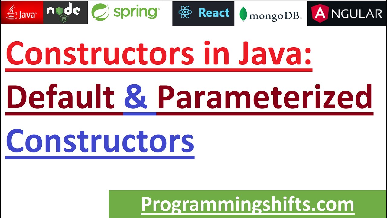 Constructors In Java In 20 Min Default And Parameterised Constructor 4106