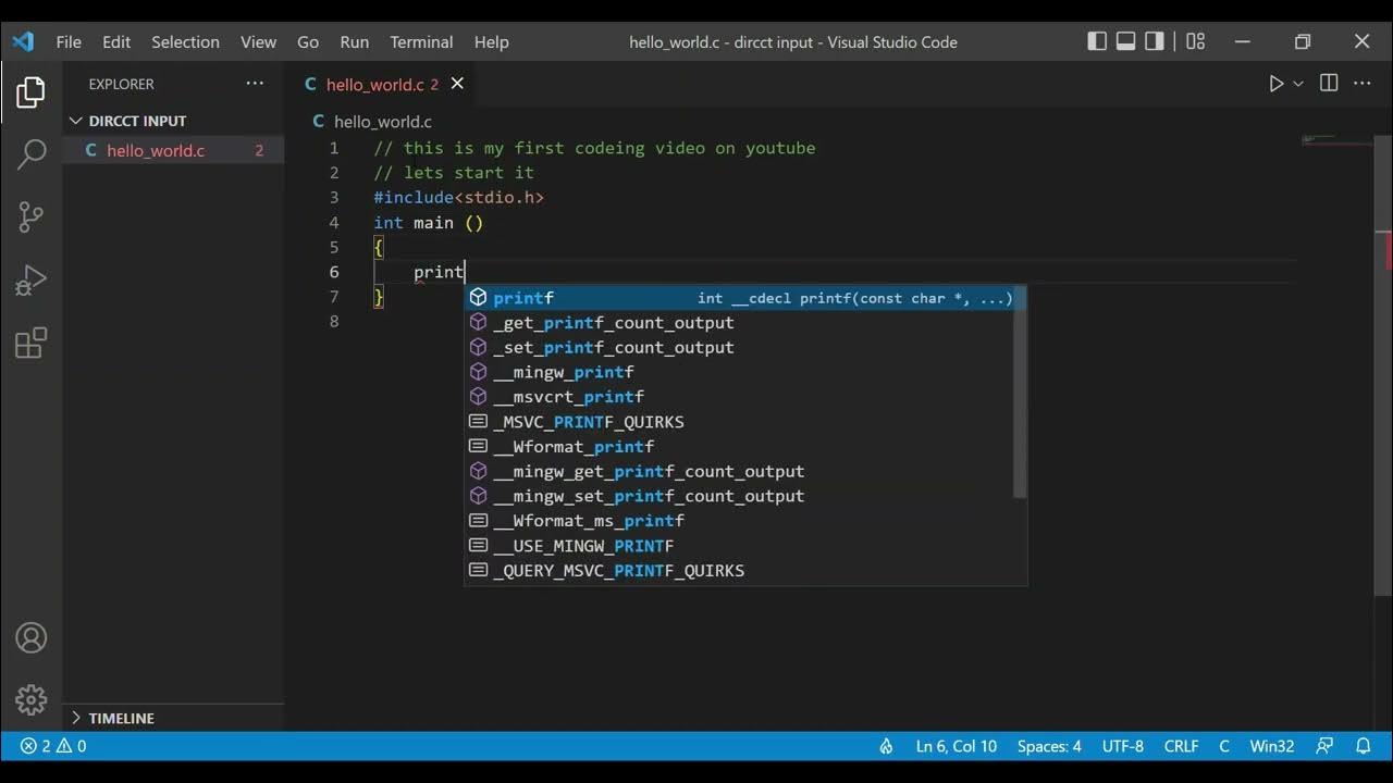 # Tutorial1# Printing our first program "Hello world"###### - YouTube