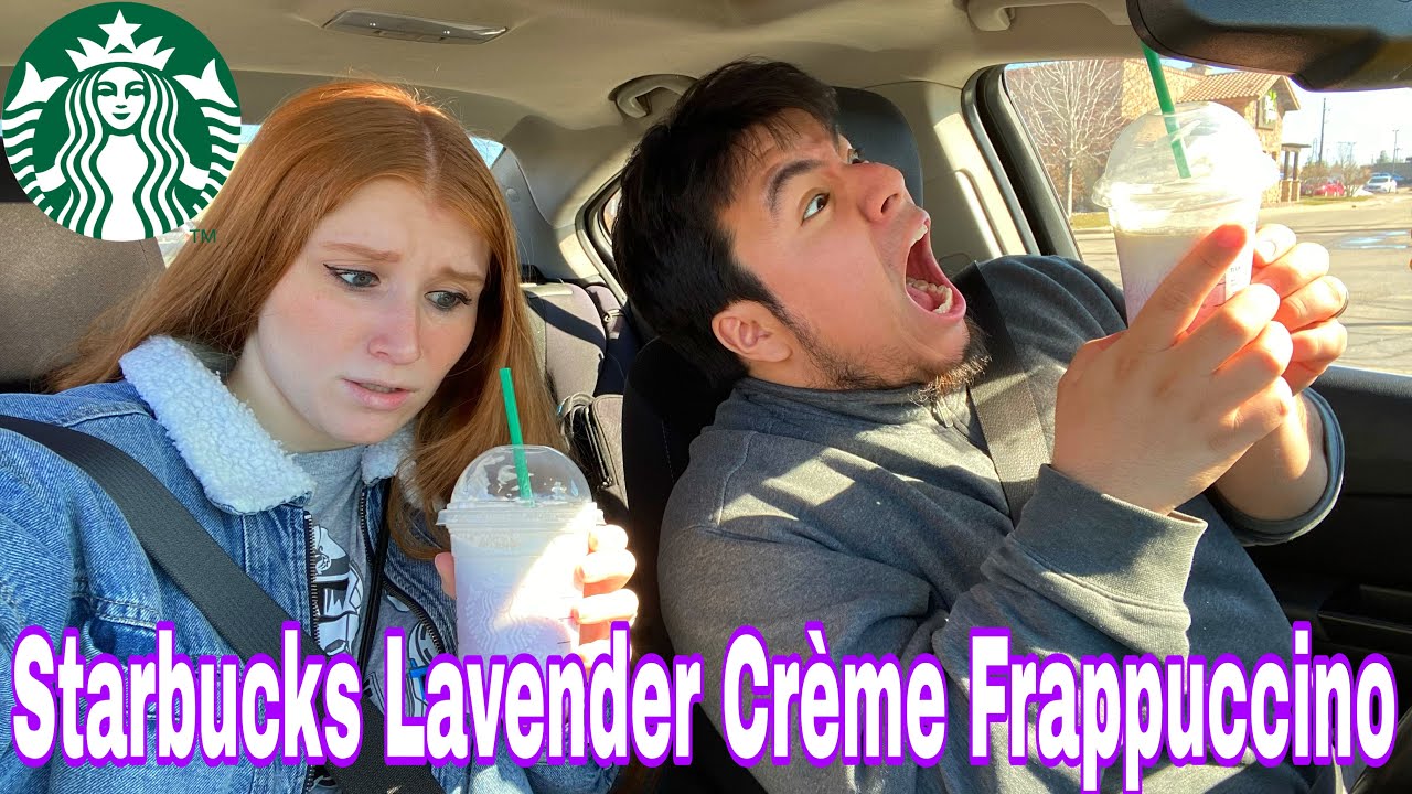 TRYING THE NEW STARBUCKS LAVENDER CRÈME FRAPPUCCINO - YouTube