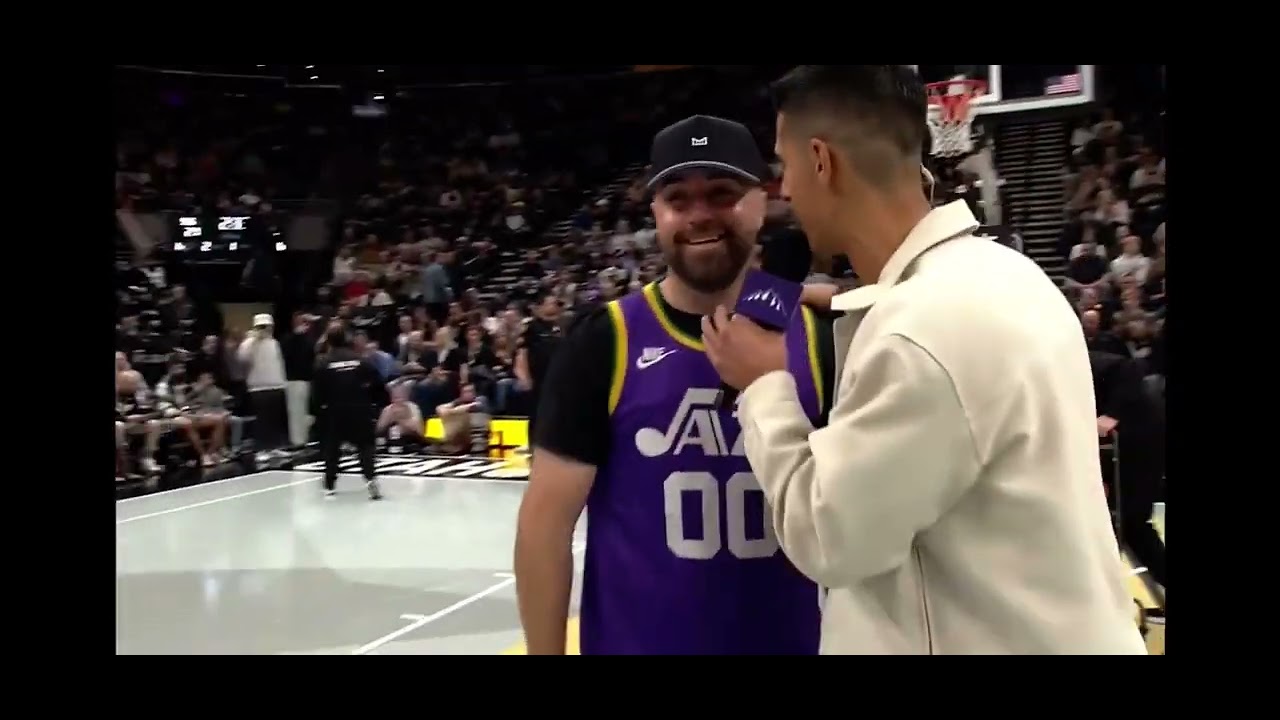 Free throw competition for 100$ Jazz - YouTube