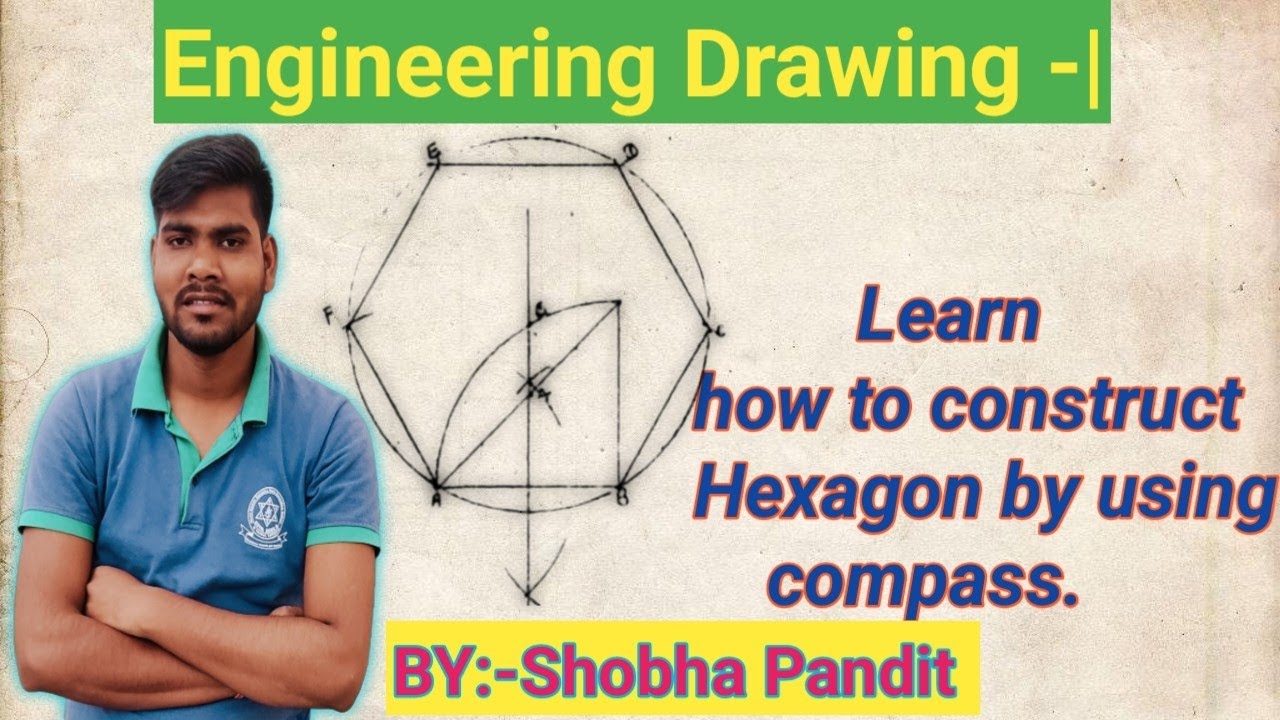 How to draw Hexagon in Nepali language|Engineering Geometrical drawing ...