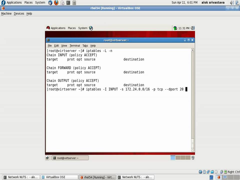 Backup And Restore Of Iptables Linux Tutorials At Networknuts Youtube