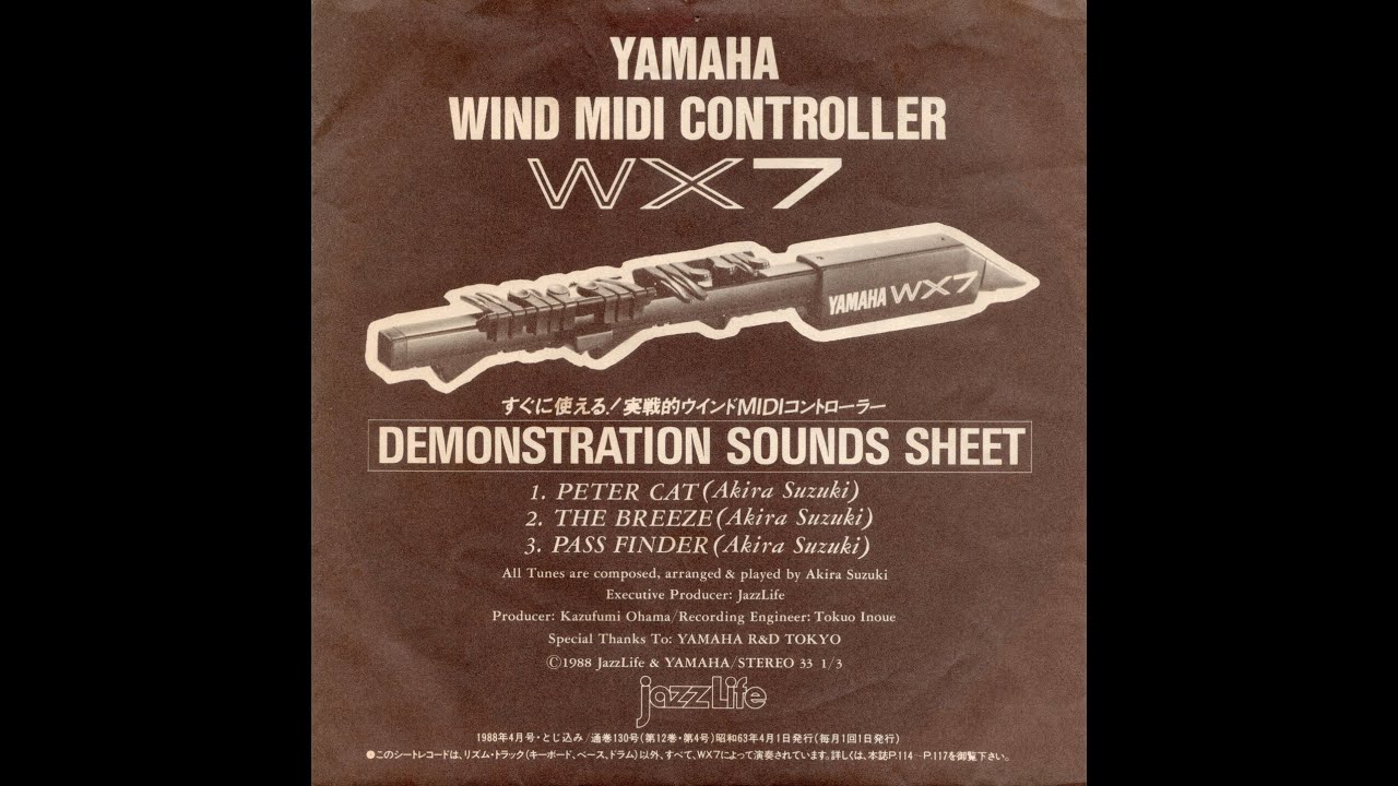 YAMAHA WIND MIDI CONTROLLER "WX7" DEMONSTRATION SOUNDS SHEET - YouTube