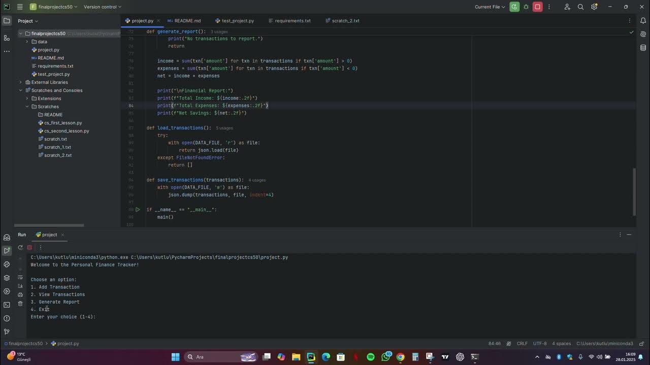CS50 Python Final Project: Simple Finance Tracker. - YouTube