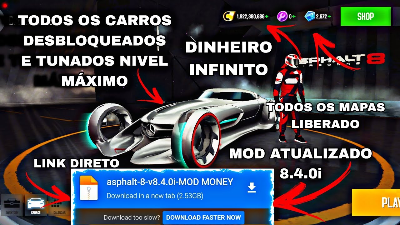 ASPHALT 8 MOD APK 8.4.0i DINHEIRO INFINITO TUDO DESBLOQUEADO ATUALIZADO ...