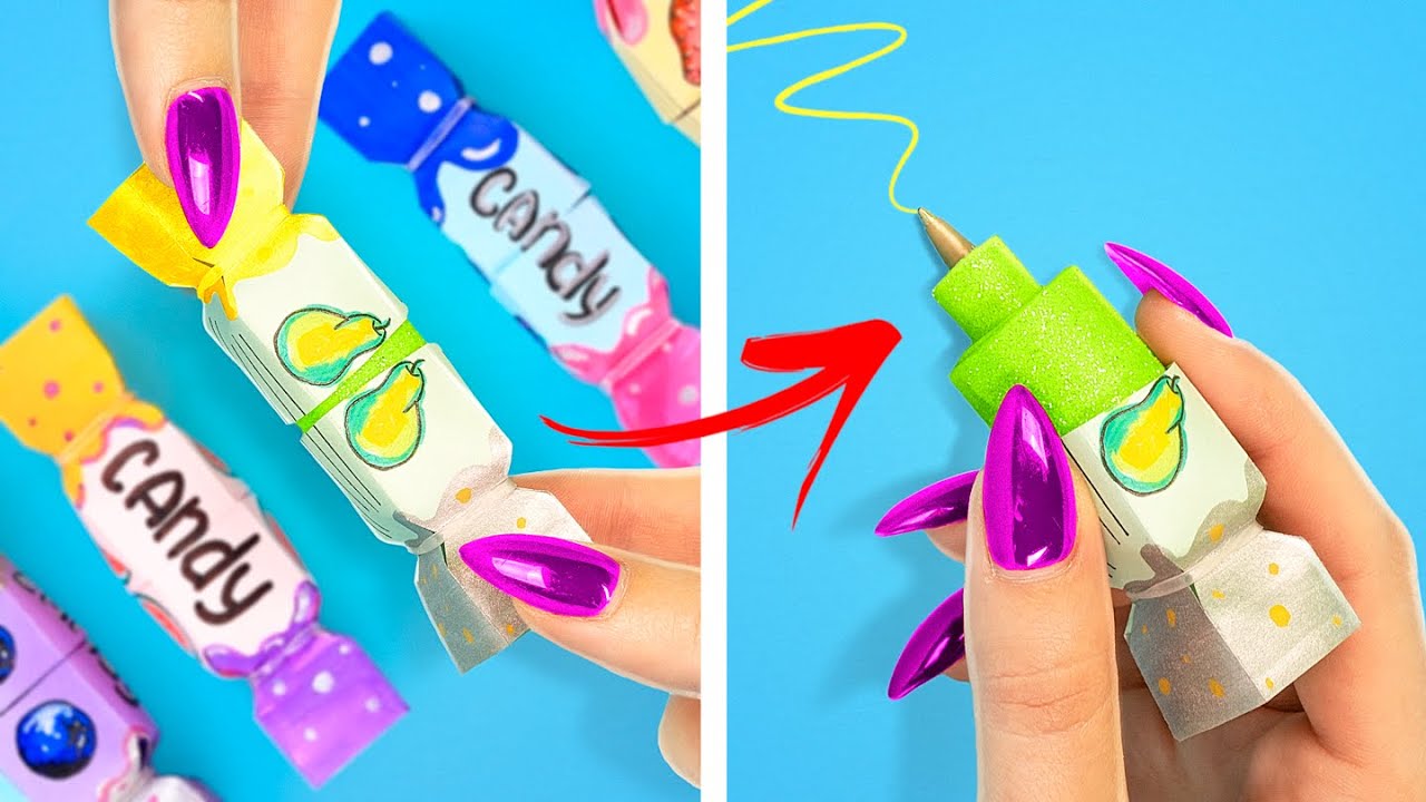 How to Make Cute Candy Pen / DIY Homemade Candy Pen Decoration - YouTube