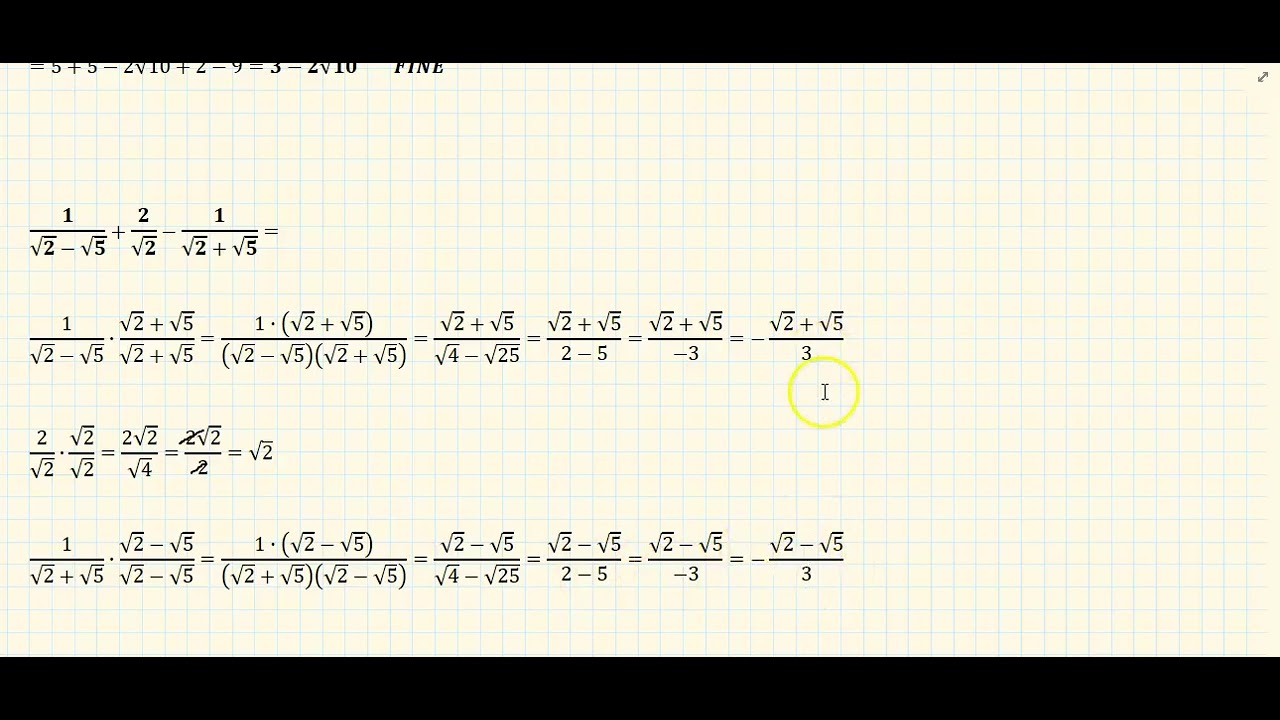 7 - Espressioni con radicali numerici PARTE 2 - YouTube