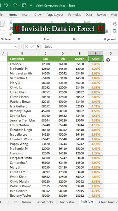 Invisible data trick in Excel 🔥 Excel tips and tricks ‼️ Custom format in Excel #excel # ...