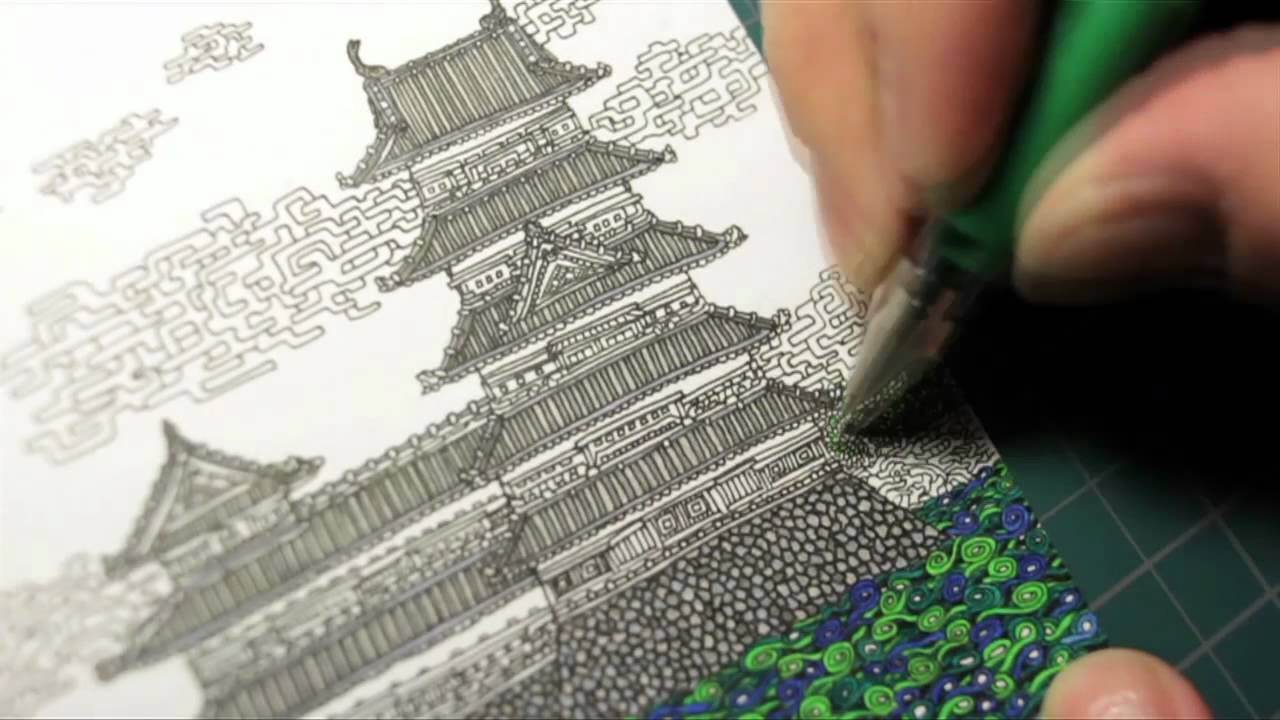 "Tsuru" and "Matsumoto Swan" drawing by Daisuke Okamoto - YouTube