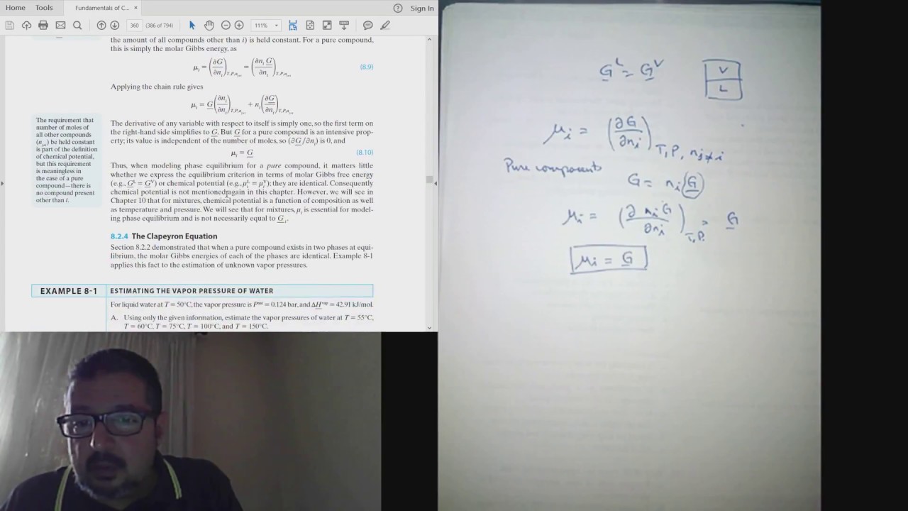 PCE40 Chemical potential for a pure component - YouTube