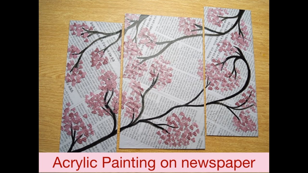 Acrylic Painting on newspaper | Newspaper craft | beautiful painting ...