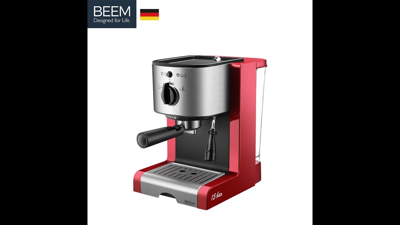 BEEM Espresso Coffee Machine - 15 bar RED. - YouTube