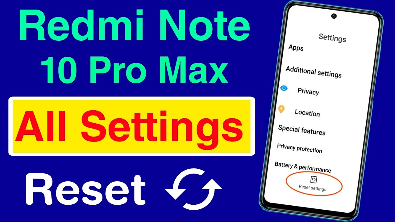 How to Reset Settings in Redmi Note 10 Pro Max | Redmi Note 10 Pro Max ...