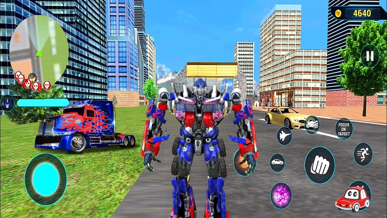 Jet Robot Car Transformation Game Playing with Optimus Prime Robot #5 ...