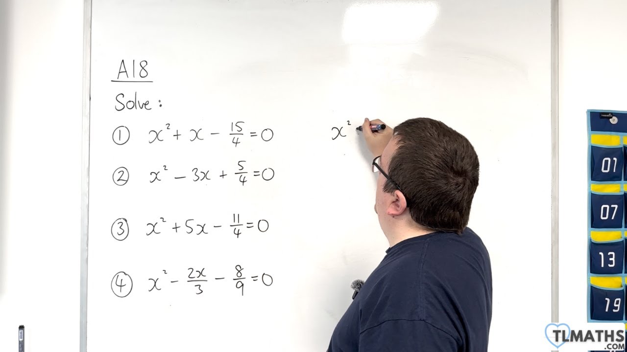 GCSE Maths: A18h-11 Solving x^2+bx+c=0 by Completing the Square Part 2 ...