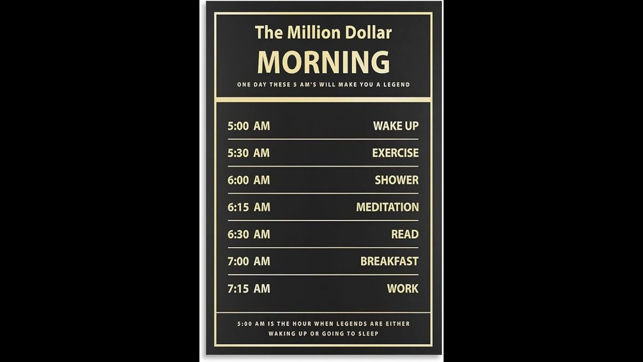 The Million Dollar Morning 30 Day Challenge. Success Is In Your Routine ...