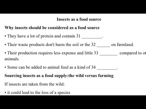 IELTS real exam listening test | Part 4 Insects as a food source - YouTube