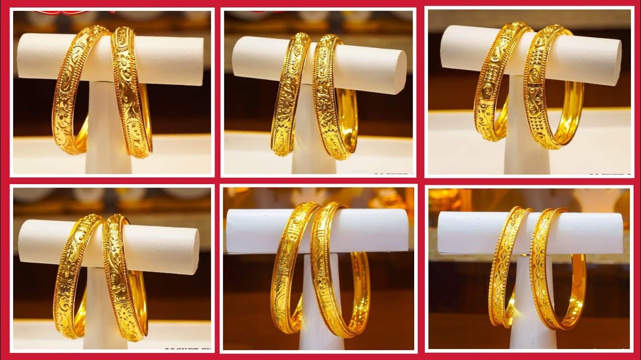 Letest Gold Bangles Designs With Weight And Price || Gold Socket Churi ...
