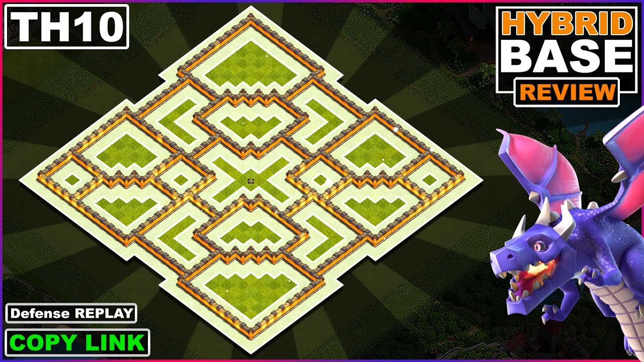 NEW BEST! TH10 base Copy Link! COC Town Hall 10 Hybrid/Trophy/Farming ...