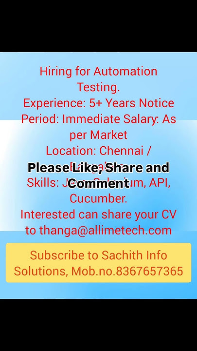 Hiring For Automation Testing Testingjobs Automationtester Youtube