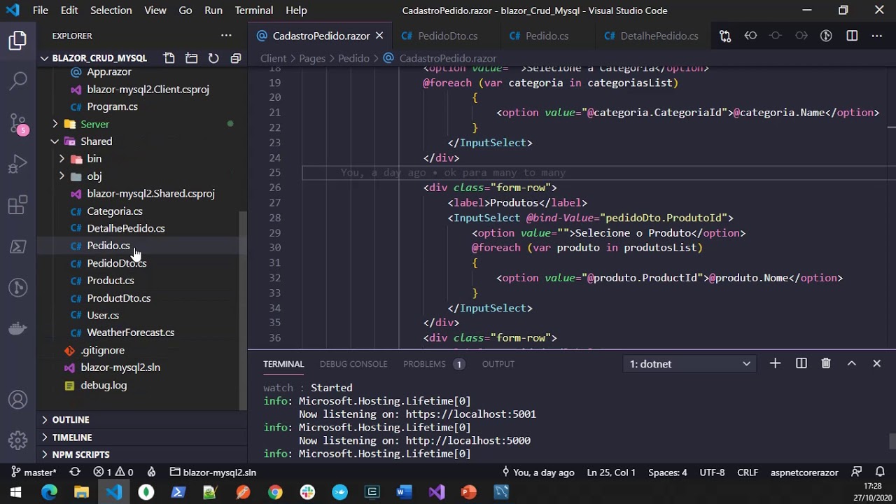 Blazor Many To Many With Entity Framework And Mysql Pte5 Youtube 3536