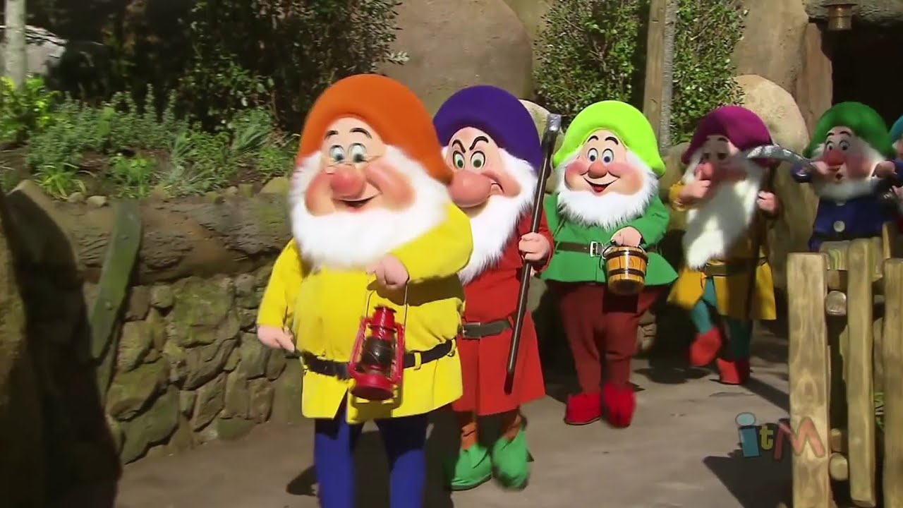 seven dwarfs off to work in mine train ride at walt disney world - YouTube