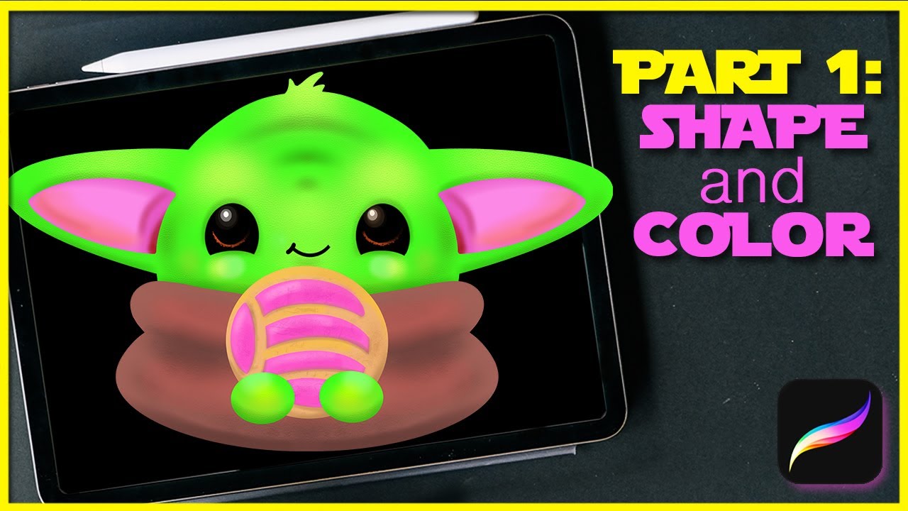 How To Draw Baby Yoda Grogu From: The Mandalorian (Digital Painting ...