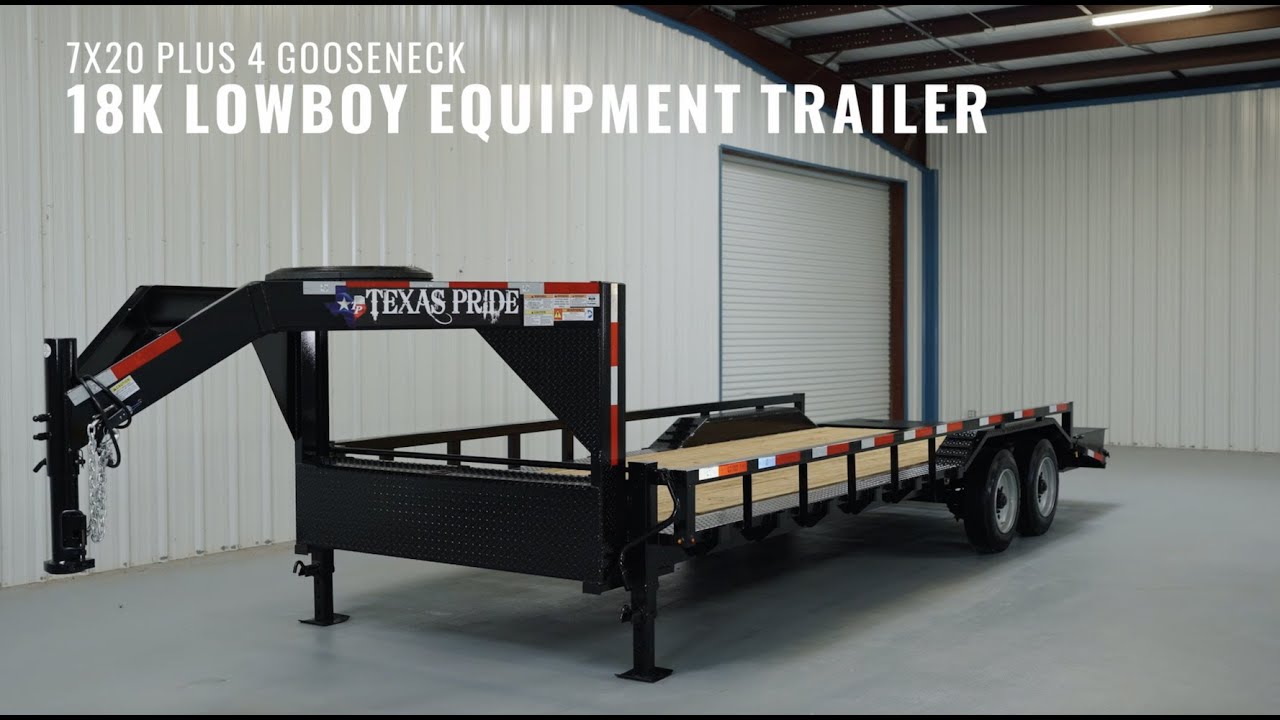 18k Gooseneck Lowboy Equipment Trailer - YouTube