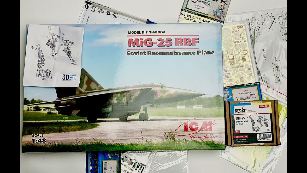 Unboxing scale model kit Mig 25 RBF, ICM No. 48904 1/48 - YouTube