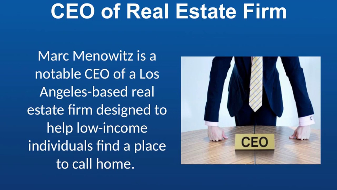 Marc Menowitz CEO of Real Estate Firm - YouTube