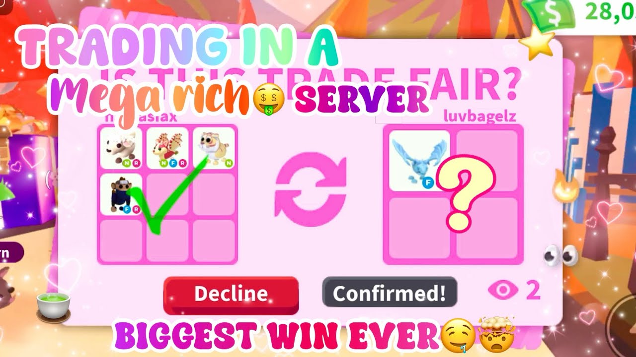 TRADING IN ADOPT ME’S RICHEST SERVER🌈😳‼️ - YouTube