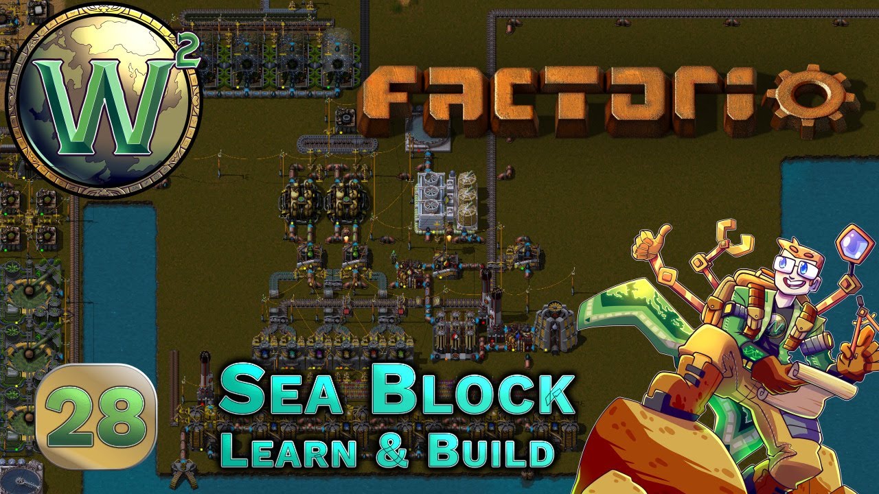 Factorio Sea Block Learn & Build - Geode Processing 1, Part 2 - Let's Play - Episode 28 - YouTube