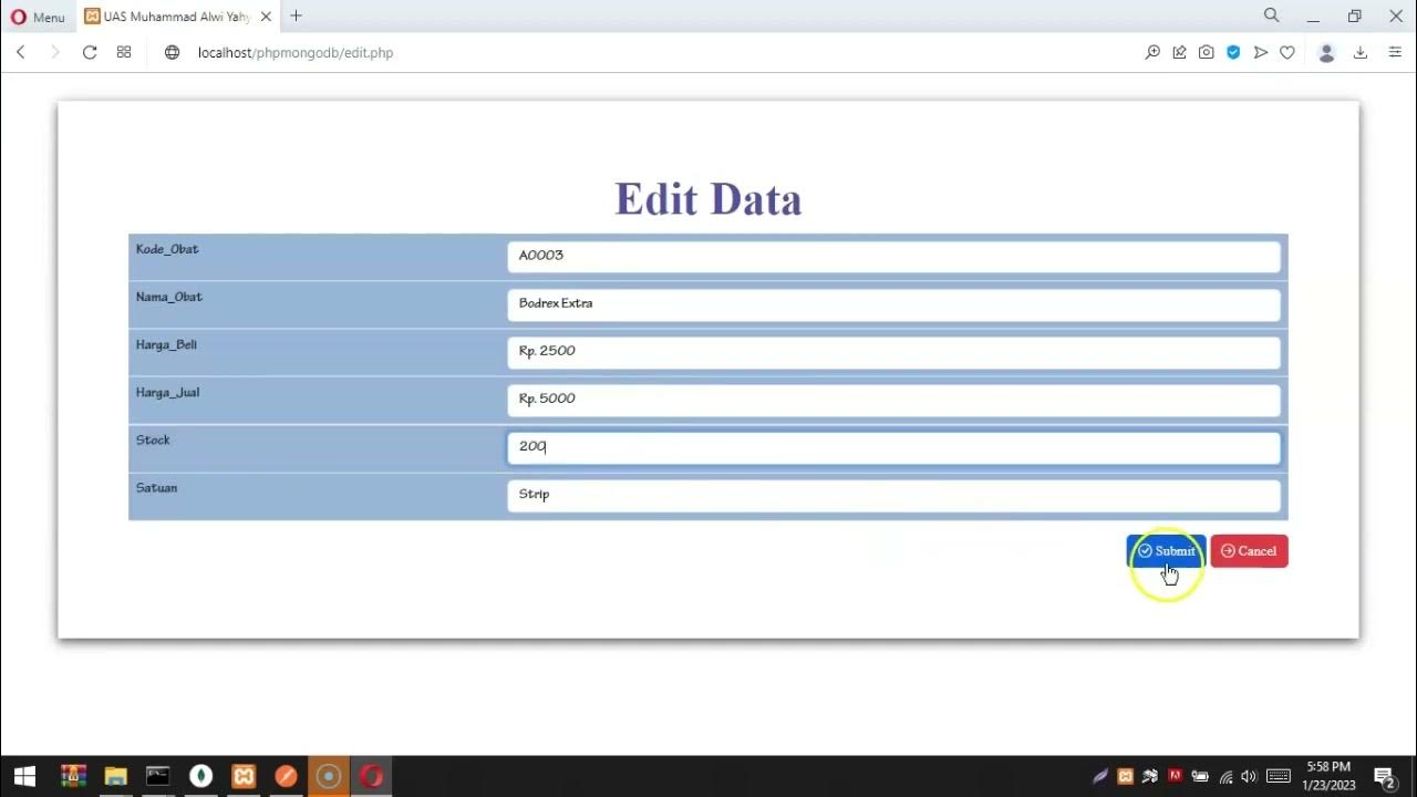 Implementasi Crud Pada Web Dan Postman Menggunakan Database Mongodb Youtube