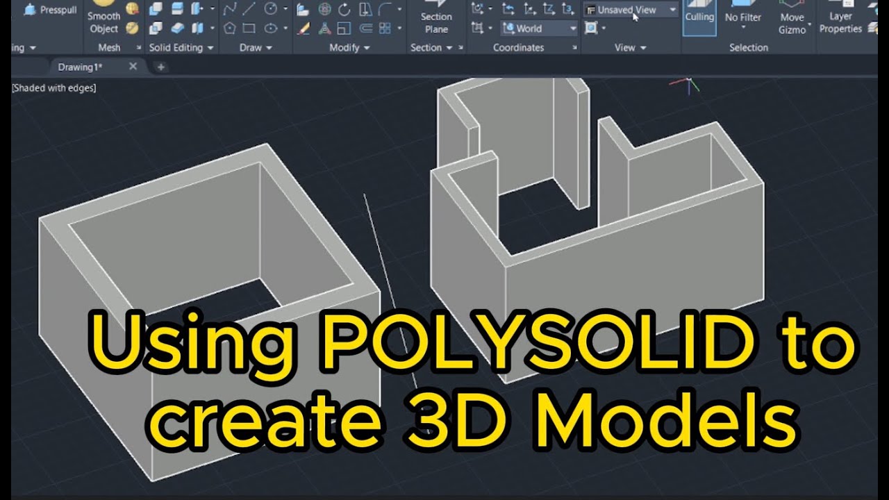 AutoCAD POLYSOLID to Create 3D Models #AutoCADKinyarwanda - YouTube