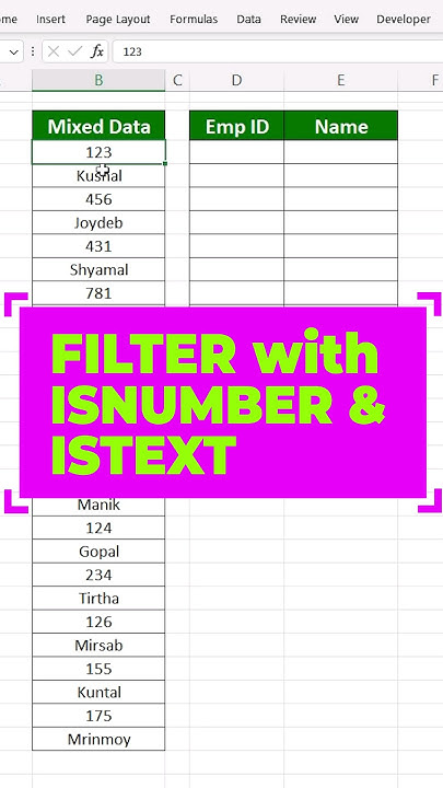 FILTER + ISNUMBER + ISTEXT ️‍Formula in Excel ️‍🔥#excelshorts #exceltricks #exceltips # ...