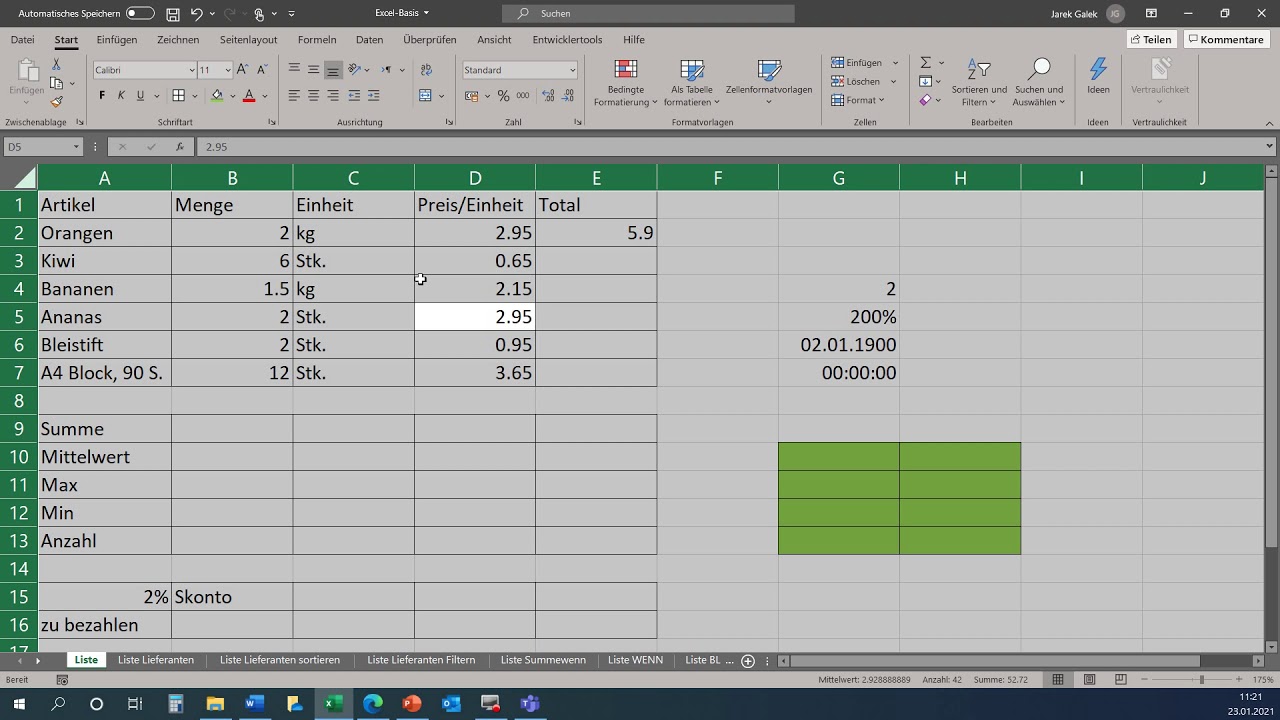 02, Excel Basis, Markieren - YouTube