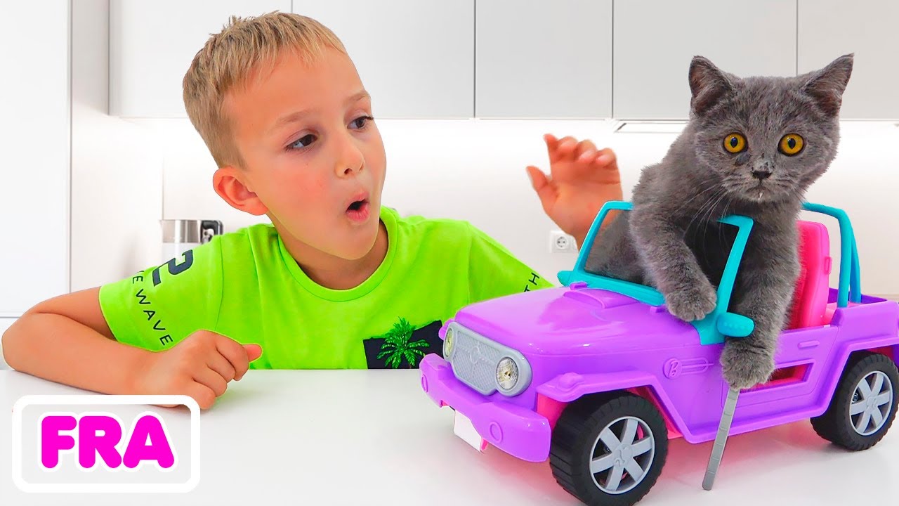 Vlad et Niki jouent avec des chatons - YouTube