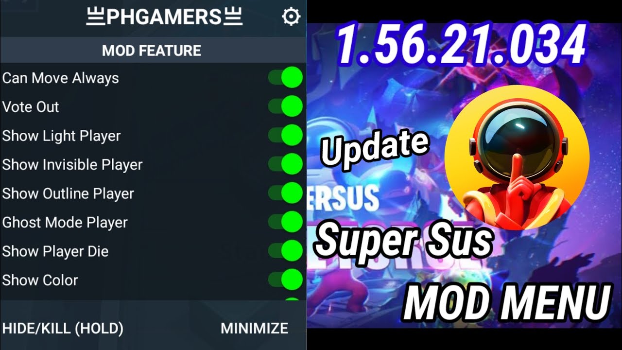 Super Sus MOD Apk V1.56.21.034 Mod menu Update Super Sus - YouTube