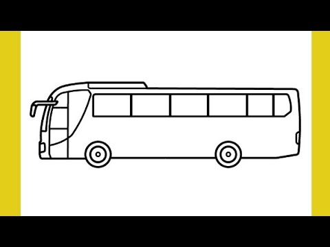 How To Draw A Bus | Bus Drawing Tutorial - YouTube