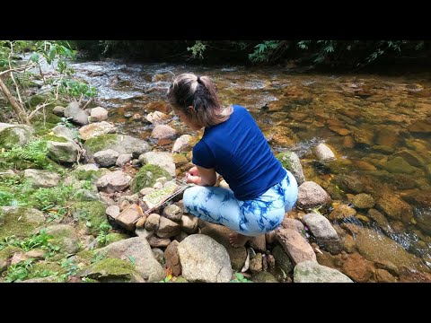 ASMR camping - Making a delicious barbecue by the river - cooking ...