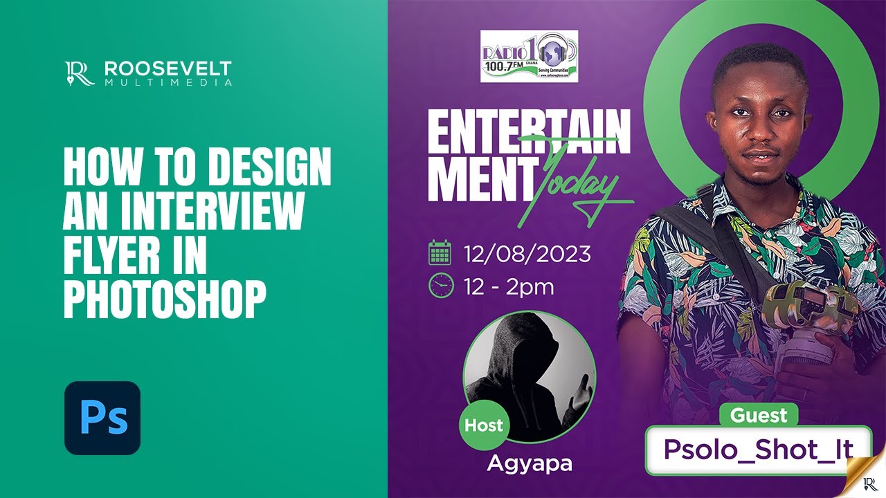 How to design an interview flyer in Photoshop - YouTube