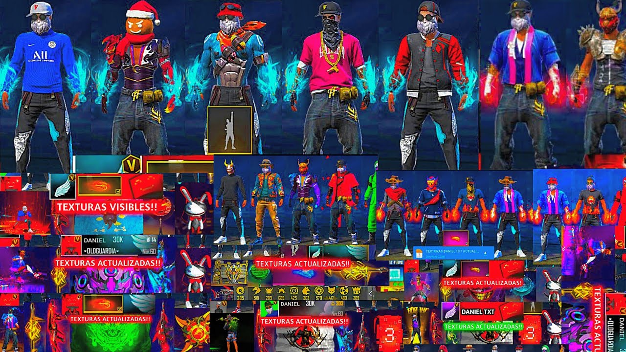 NUEVA ACTUALIZACION PACK DE TEXTURAS DE FREE FIRE,ROPA//MEJOR PACK DE ...