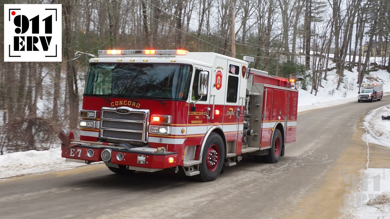 Concord Fire Trucks Responding | Engine 7 and Ambulance 7 - YouTube