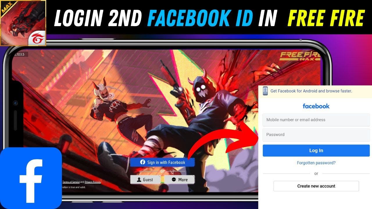 How to login free fire max facebook 2nd account || Free fire facebook ...