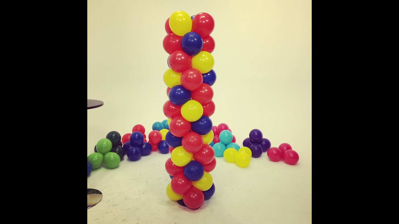 Balloon Tower - Spiral Checkerboard Pattern ~ DIY Tutorial - YouTube