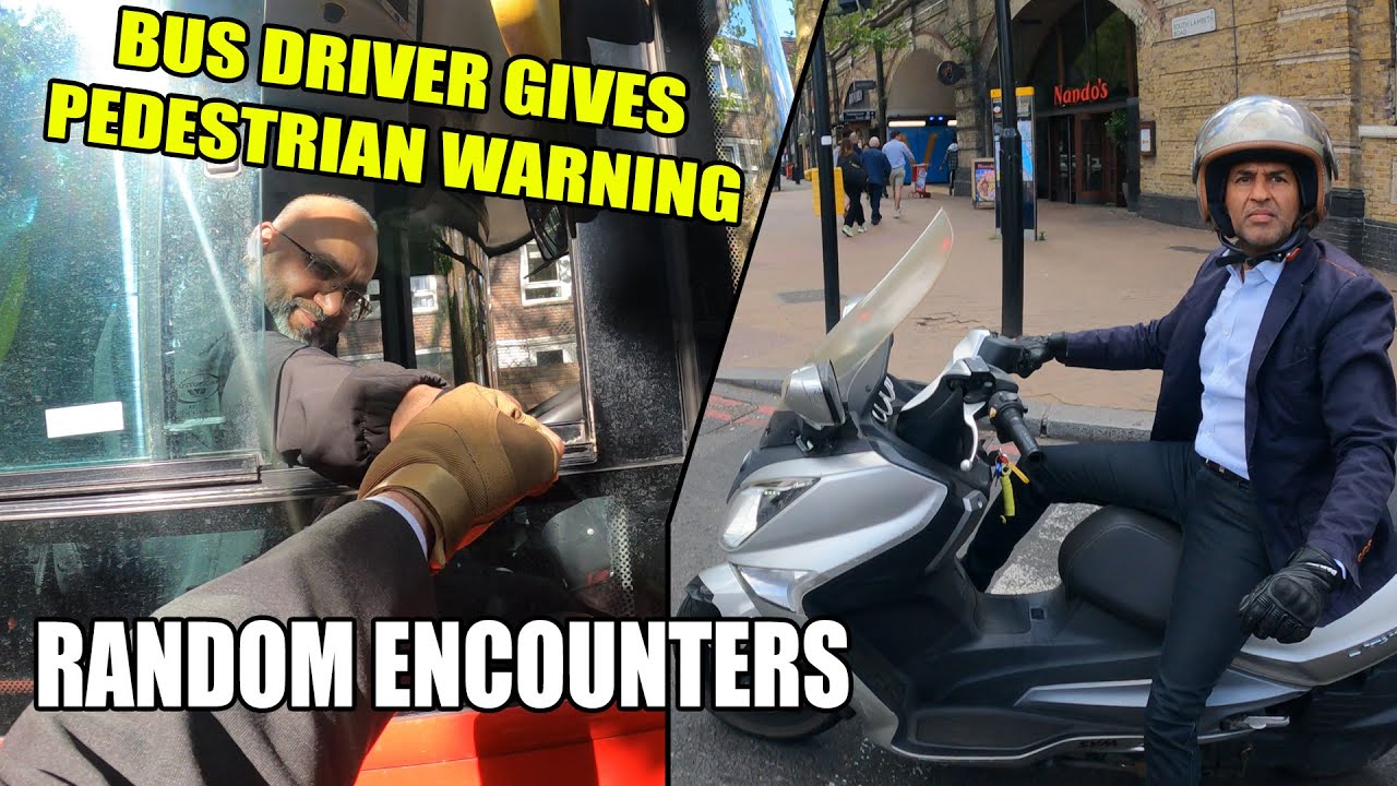Bus Driver Alerts Biker to Pedestrian - Random Encounters - YouTube