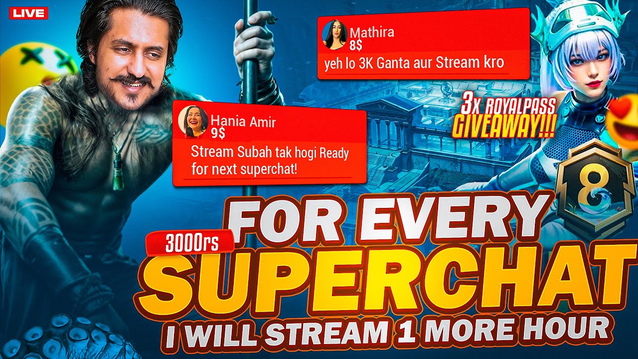 🔴LIVE - Every 3000 RS SuperChat I Will Stream for 1 More Hour - 3x ...