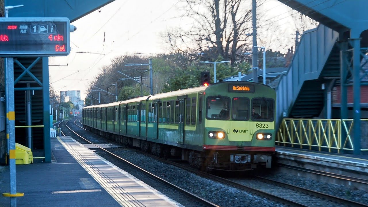 Irish Rail 8300 class DART 8323 screams through Sydney Parade at Speed ...