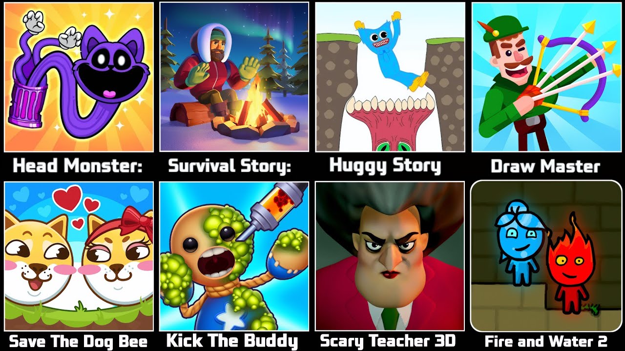 Kick The Buddy,Head Monster,Survival Story,Huggy Story,Draw Master,Save ...
