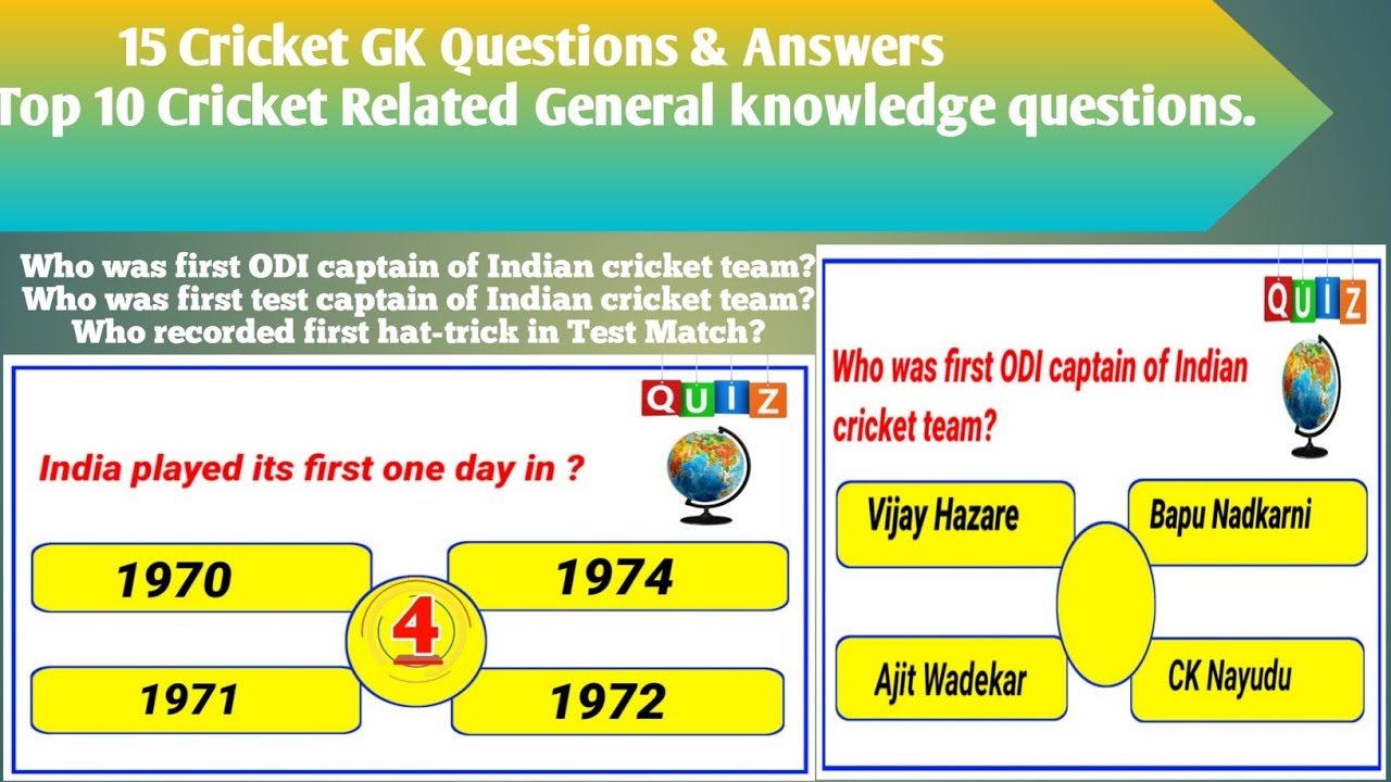 15 Cricket GK Questions & Answers | Top 15 Cricket Related General ...